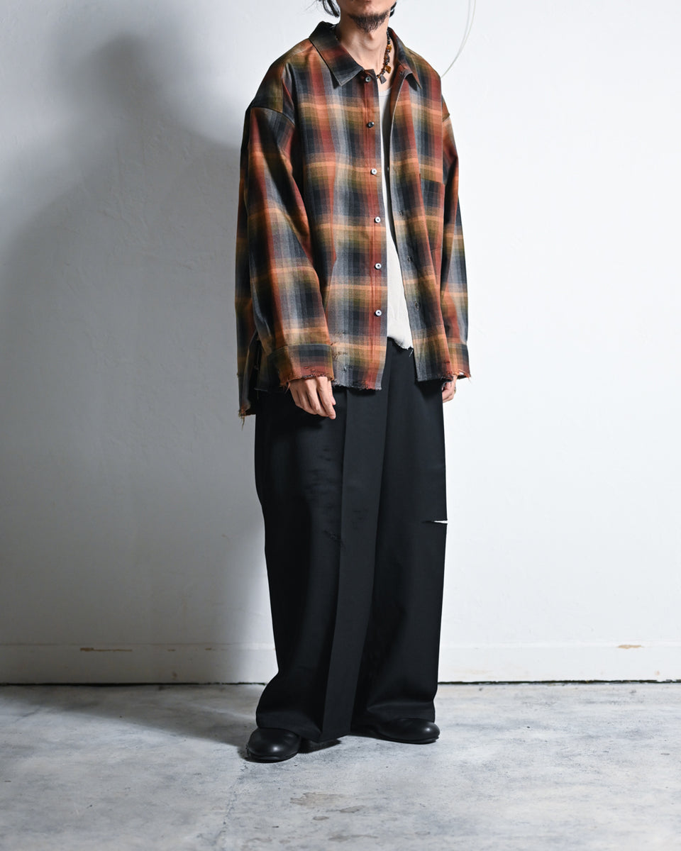 WOOL DAMAGE WIDE SLACKS ANC-PT47-A - ANCELLM アンセルム | COELACANTH 正規取扱店 公式通販サイト