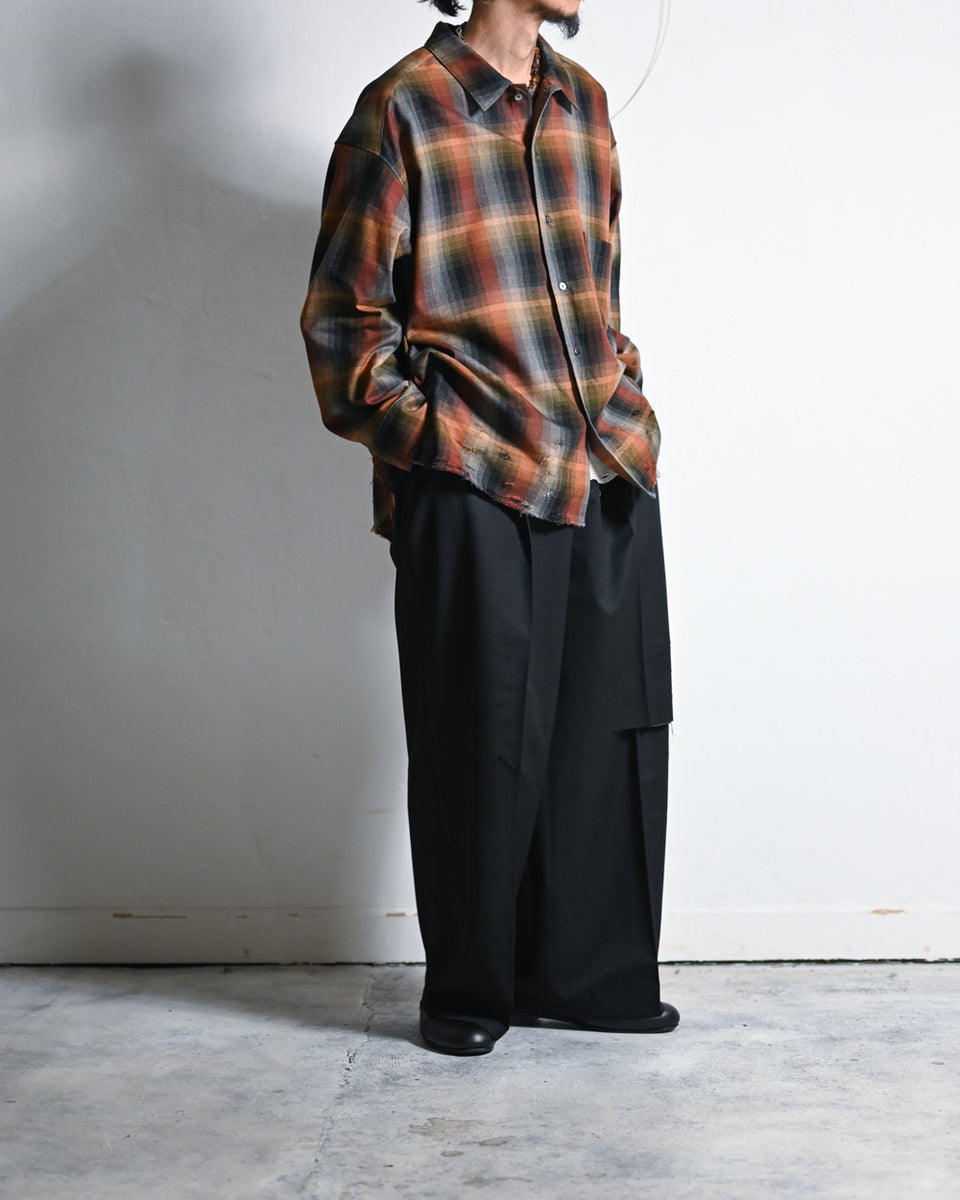 WOOL DAMAGE WIDE SLACKS ANC-PT47-A - ANCELLM アンセルム | COELACANTH 正規取扱店 公式通販サイト – coelacanth