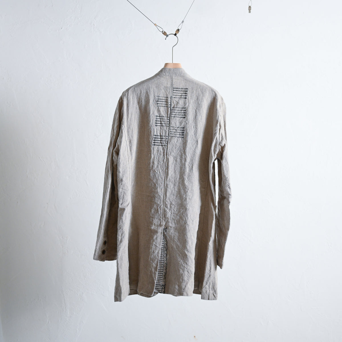 YUTA MATSUOKA - Long Jacket, stumped 14/- linen canvas | COELACANTH ユウタ ...