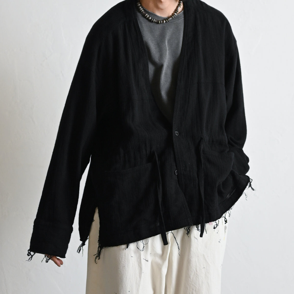 ANCELLM - PANAMA COLLAR LESS SHIRT JACKET | COELACANTH アンセルム 正規取扱店 公式通販 ...