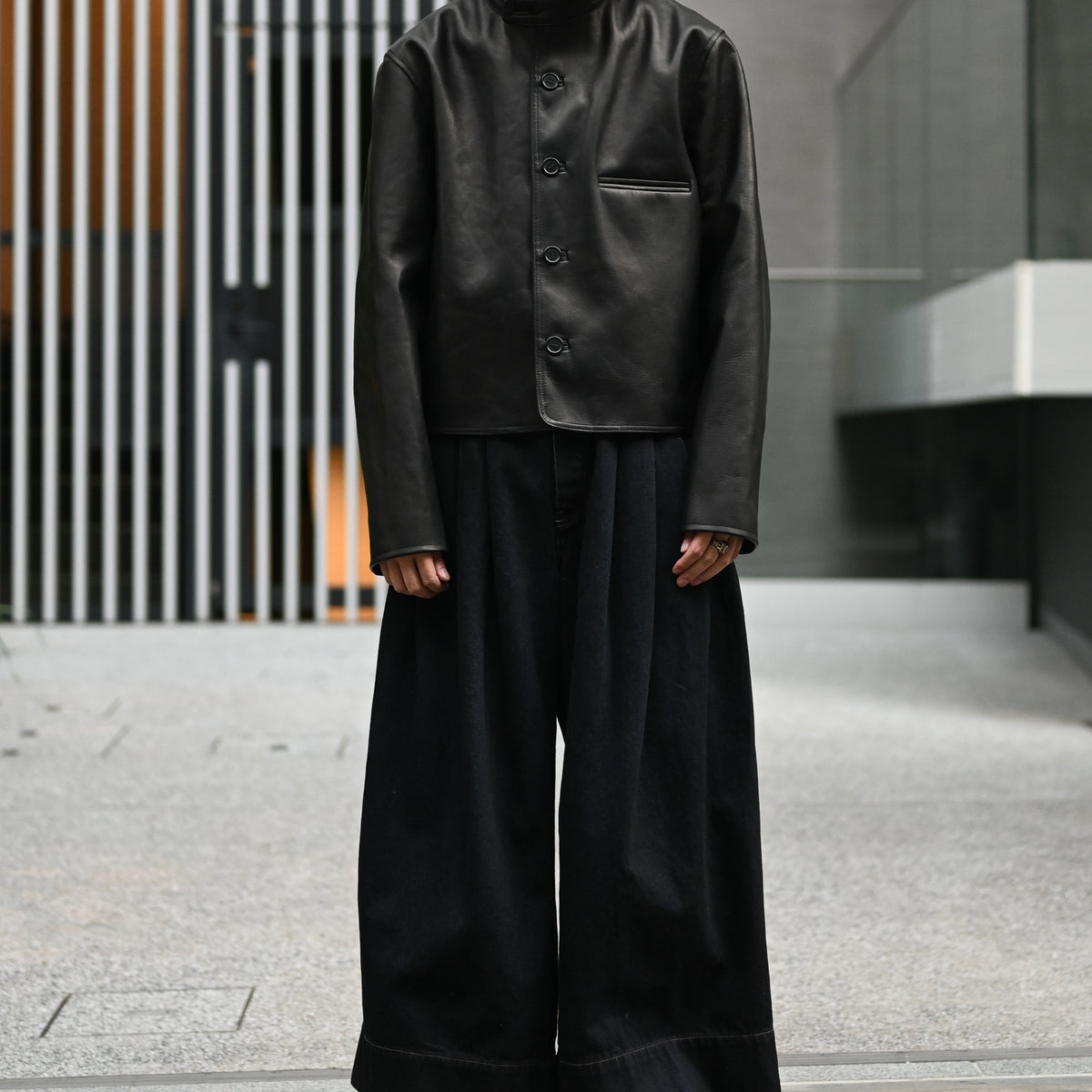 Fujimoto - Button Up Single Leather Jacket | COELACANTH フジモト 正規取扱店 公式通販 ...